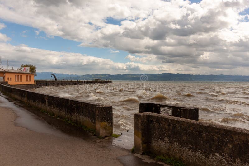 Spring Storm on Lake Constance Stock Photo - Image of beautiful, stormy ...