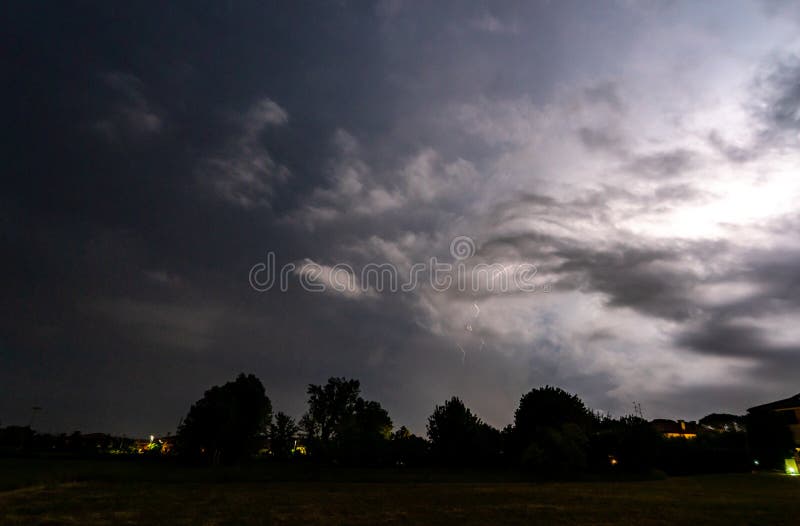 Spring Storm with Lightning Stock Image - Image of nature, power: 181493049