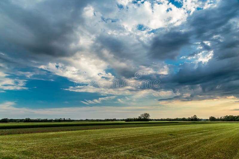 Spring Storm Over the Fields Stock Photo - Image of calmness, giulia ...