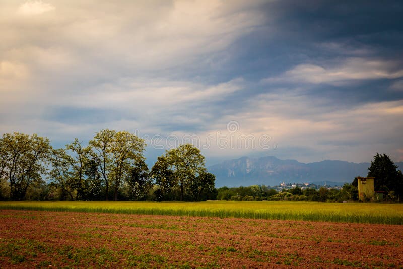 Spring Storm Over the Fields Stock Photo - Image of clouds, italy: 87268234