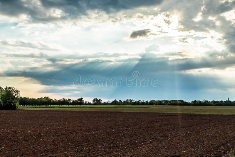 Spring Storm Over the Fields Stock Photo - Image of extreme, giulia ...