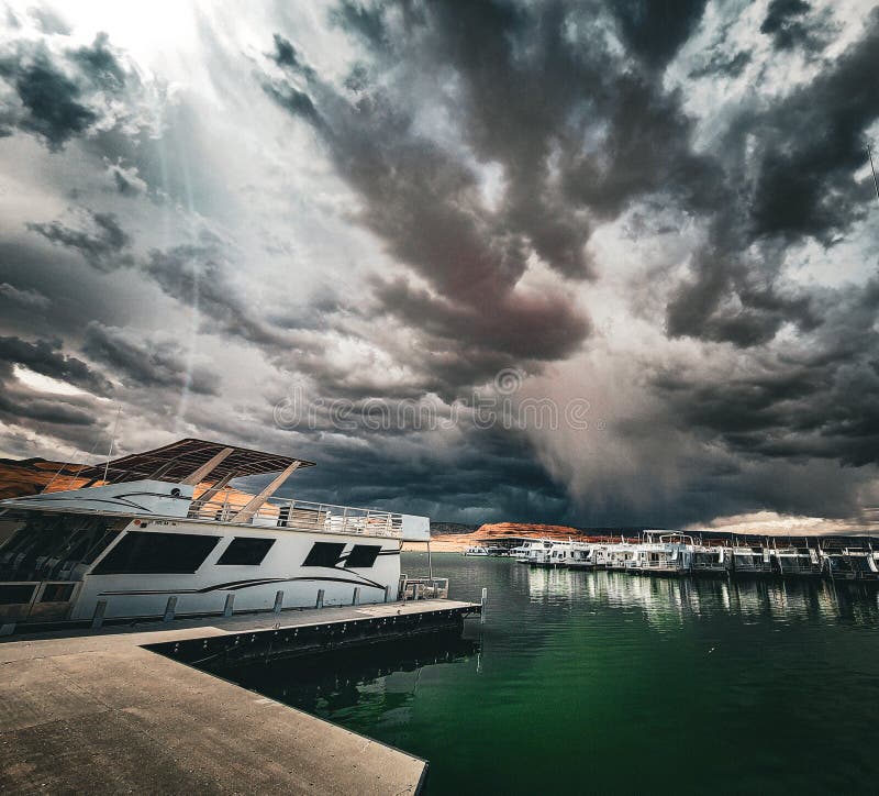 A Spring Storm Rolling in Over the Lake Stock Photo - Image of brown ...
