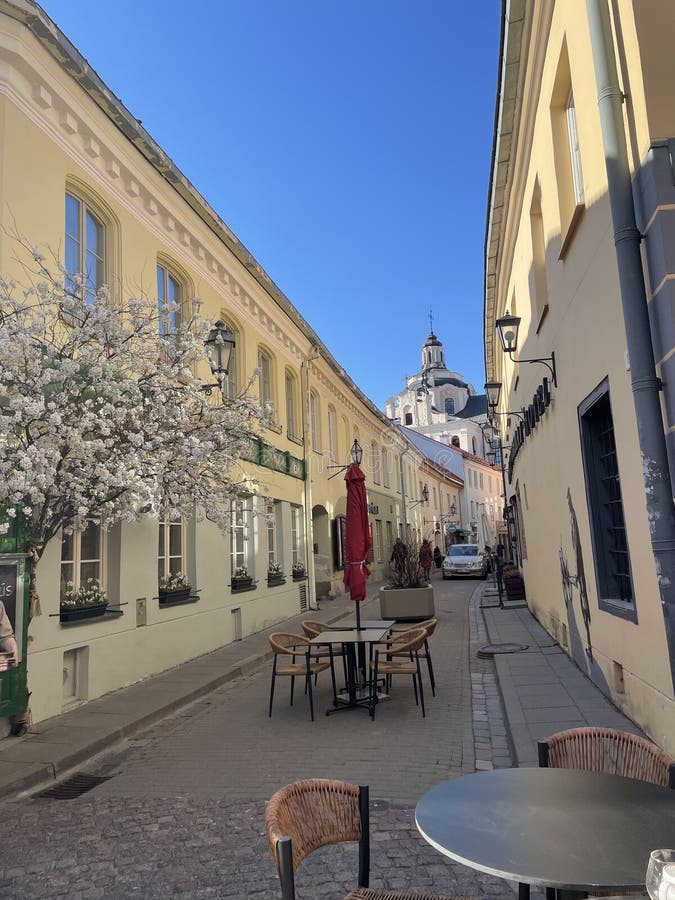 Spring street editorial stock photo. Image of preparing - 245092198