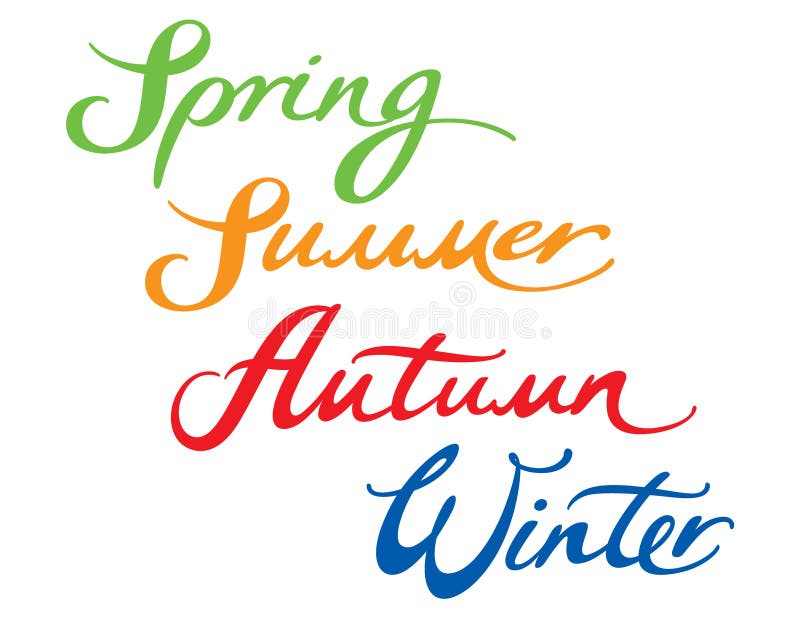 Spring Summer Autumn Winter Stock Vector - Illustration of time, four ...