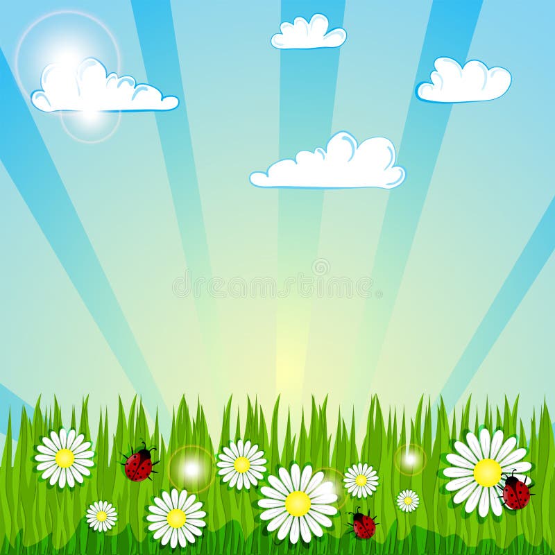 Spring and Summer Seamless Background Stock Vector - Illustration of ...
