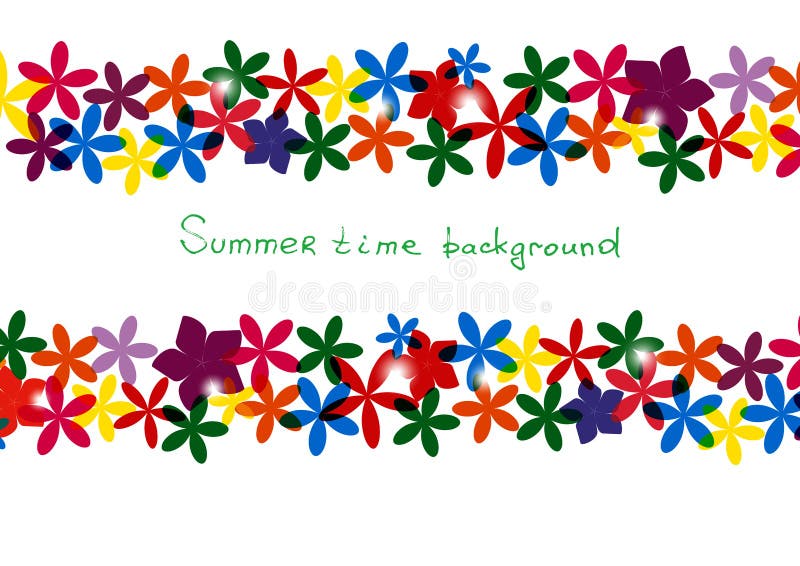 Spring, Summer Background. Rainbow Floral Border for Design. Stock ...