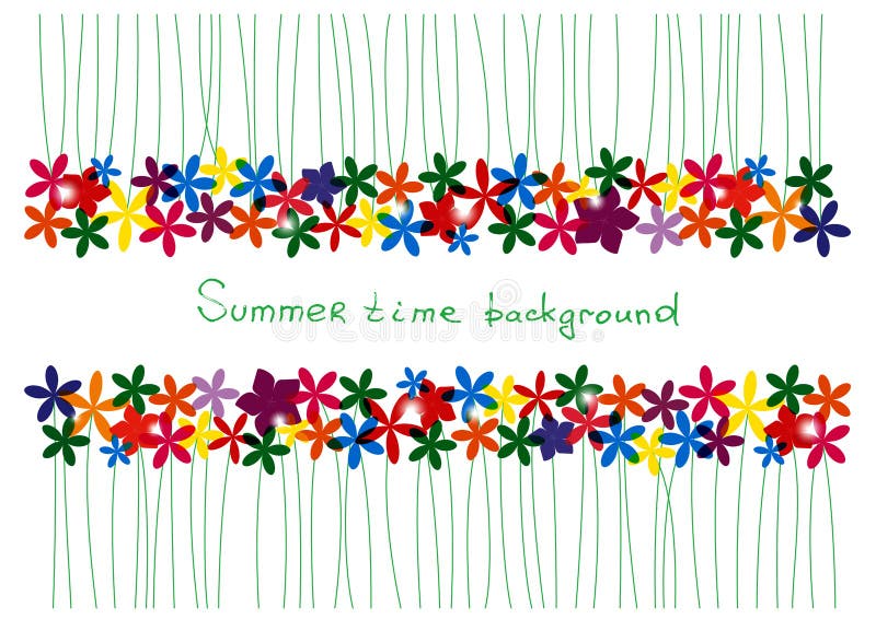 Spring, Summer Background. Rainbow Floral Border for Design. Stock ...