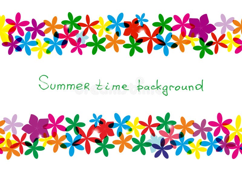 Spring, Summer Background. Rainbow Floral Border for Design. Stock ...