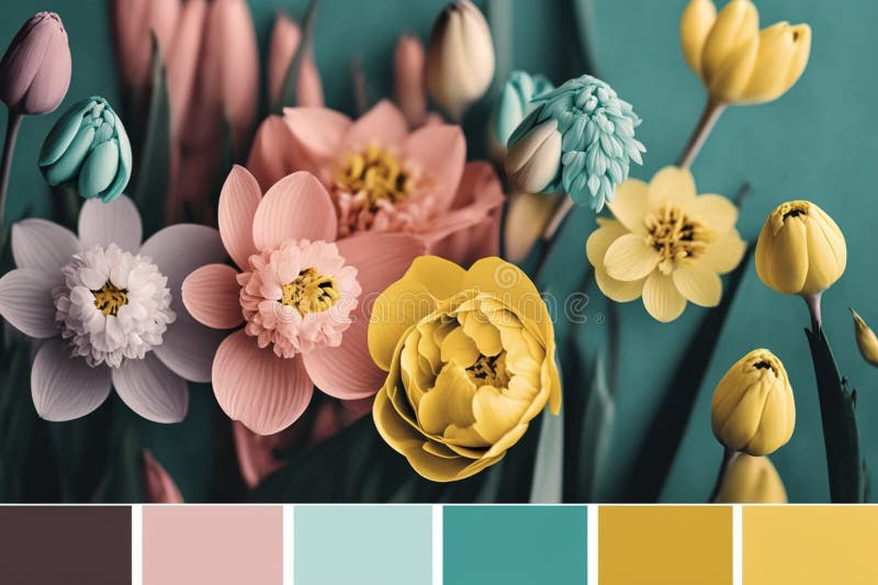 Spring Summer Color Bright Palette Created with Ai Generative ...