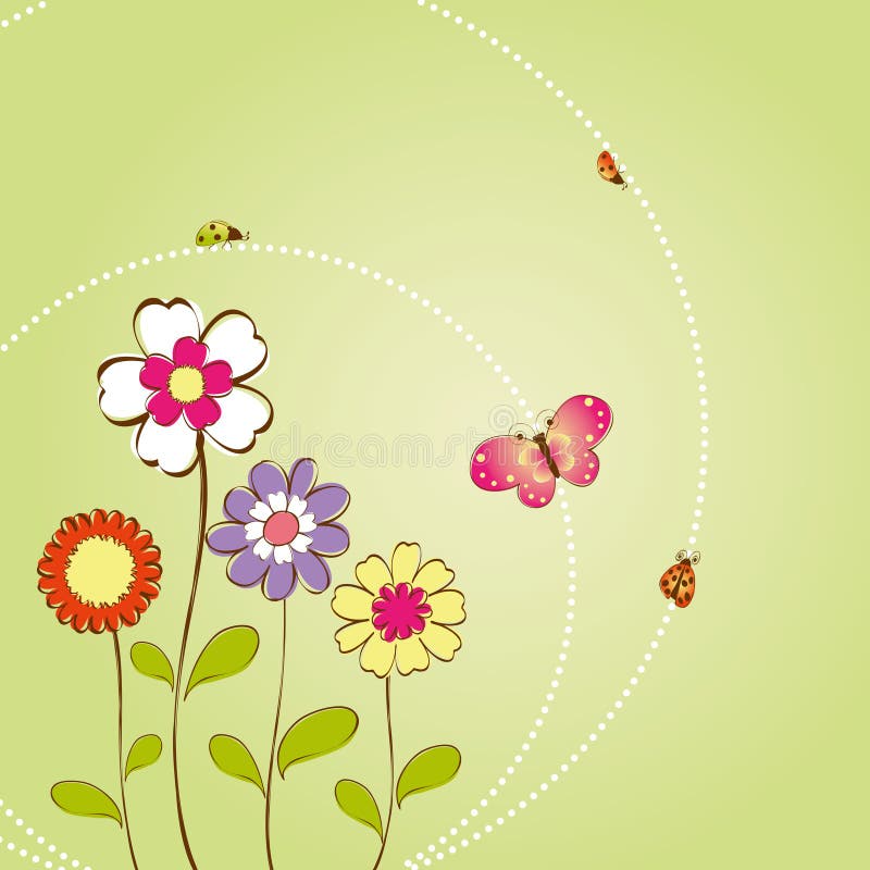 Spring Summer Floral Background Stock Vector - Illustration of abstract ...