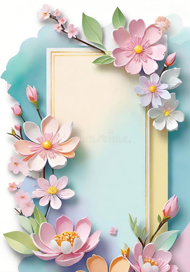 Spring and Summer Flowers Theme for Invitation, Greeting Card and ...