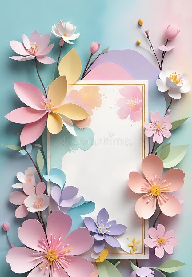Spring and Summer Flowers Theme for Invitation, Greeting Card and ...