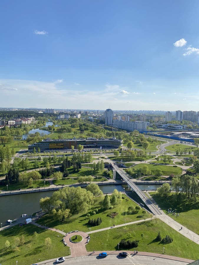 Spring Summer View from a Skyscraper City Cityscape Greenery Stock ...