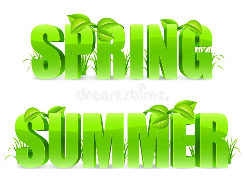 Spring and Summer words. stock vector. Illustration of protection ...
