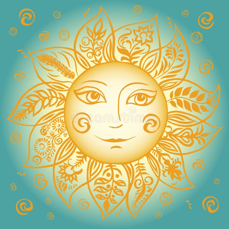 Spring sun stock vector. Illustration of spring, sunbeam - 37284202