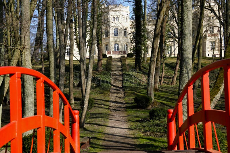 Spring Sun Park with a View of the Palace in the Distance Stock Image ...