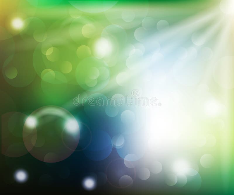 Spring Sun Rays Bubbles Bokeh Background Stock Vector - Illustration of ...