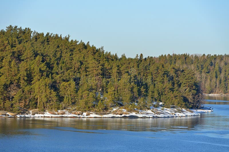 Spring Sunny Landscape. Islands in Baltic Sea Stock Image - Image of ...