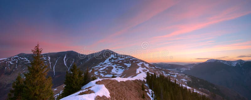 Sunrise in spring stock image. Image of grass, mist, dusk - 42028413