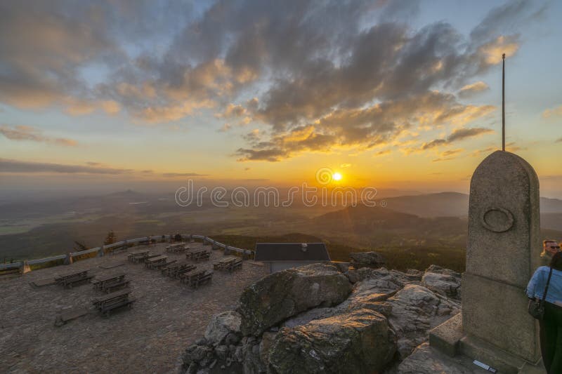 Spring Sunset in Hot Evening with Yellow Sun in Jested Hill CZ 05 03 ...