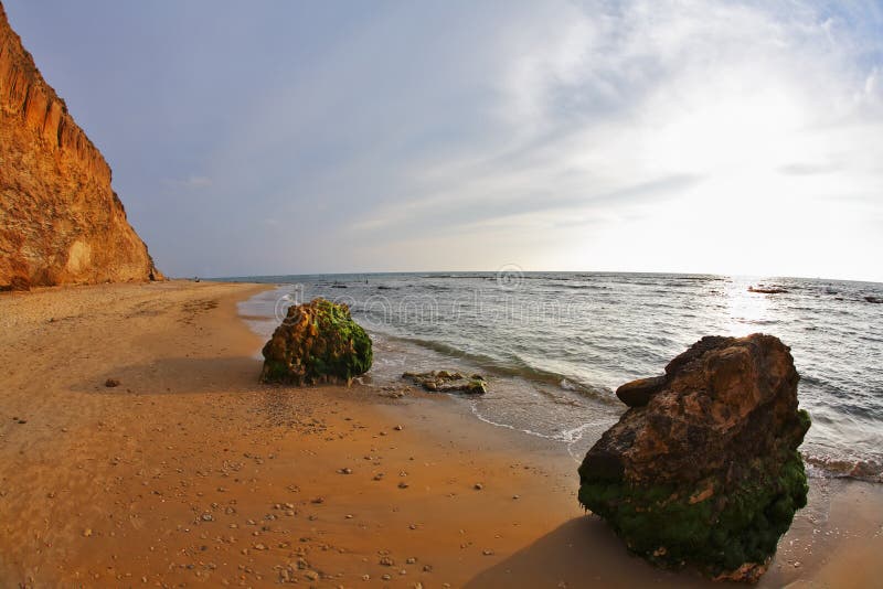 The Spring Sunset on Mediterranean Sea Stock Photo - Image of ...