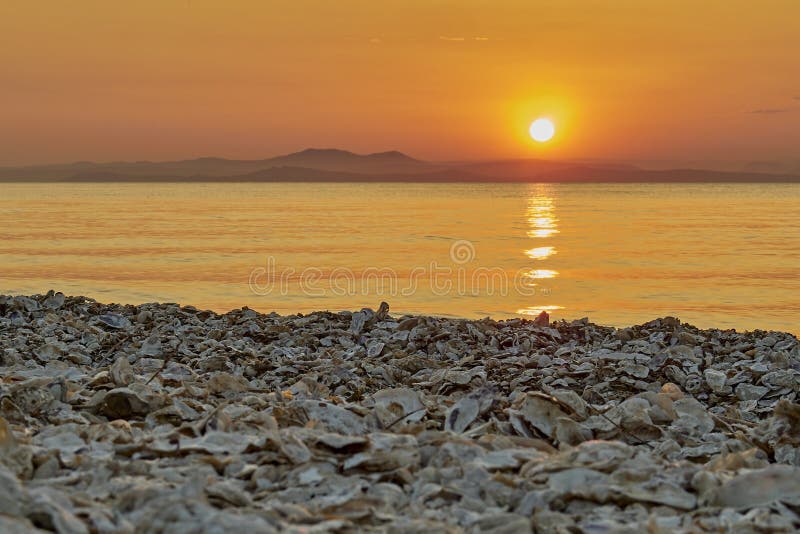 Spring sunset by the sea stock image. Image of freedom - 179087401
