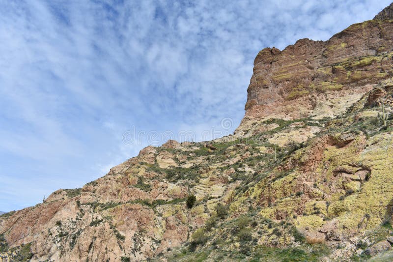 Spring in the Superstition Mountains, Cliff on Picketpost Mountain ...