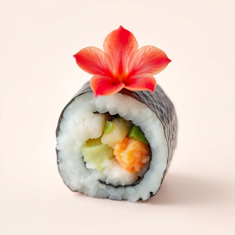 Spring Sushi with Flower stock illustration. Illustration of design ...