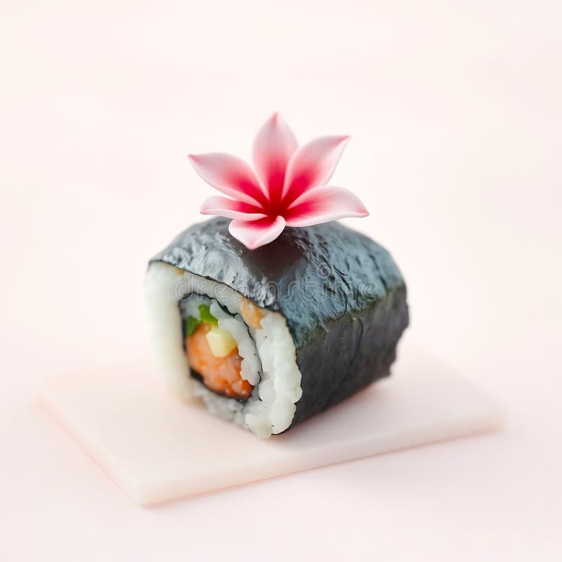 Spring Sushi with Flower stock illustration. Illustration of food ...