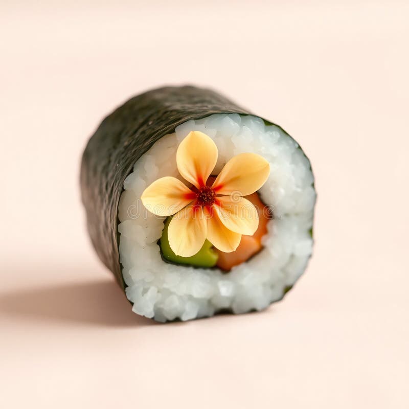 Spring Sushi with Flower stock illustration. Illustration of design ...
