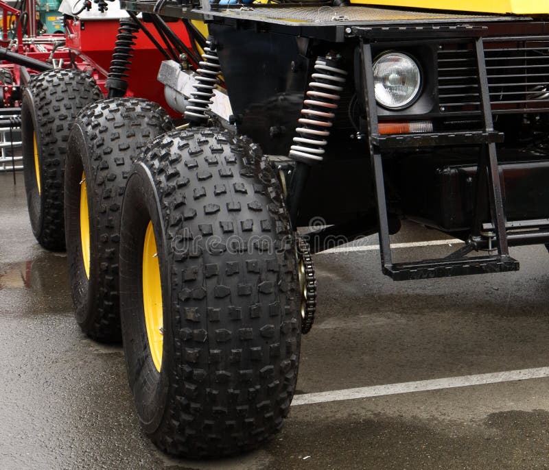 Suspension of Tractor Wheels Stock Image - Image of background ...