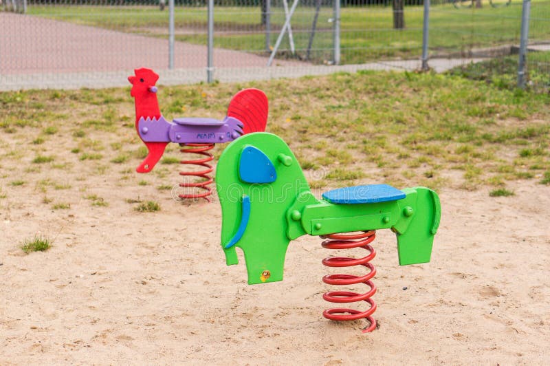 Spring swings stock image. Image of spring, sand, park - 79058097
