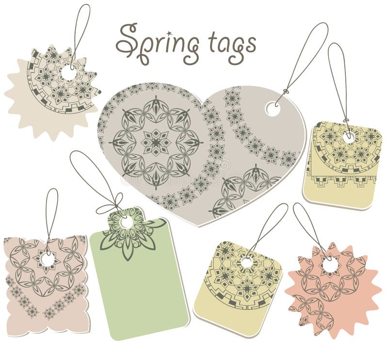 Spring tags stock vector. Illustration of plant, painting - 23837722
