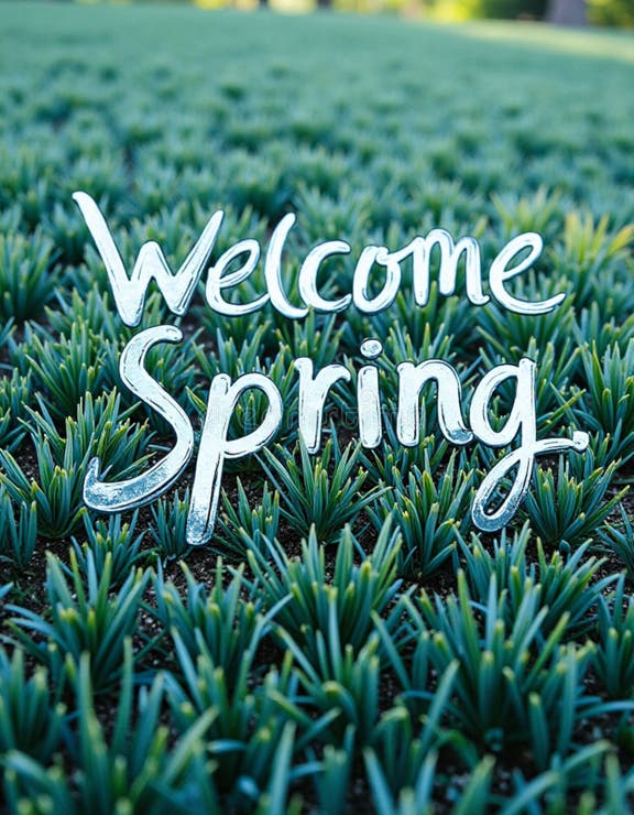 Spring Text Design stock illustration. Illustration of yellow - 370538666