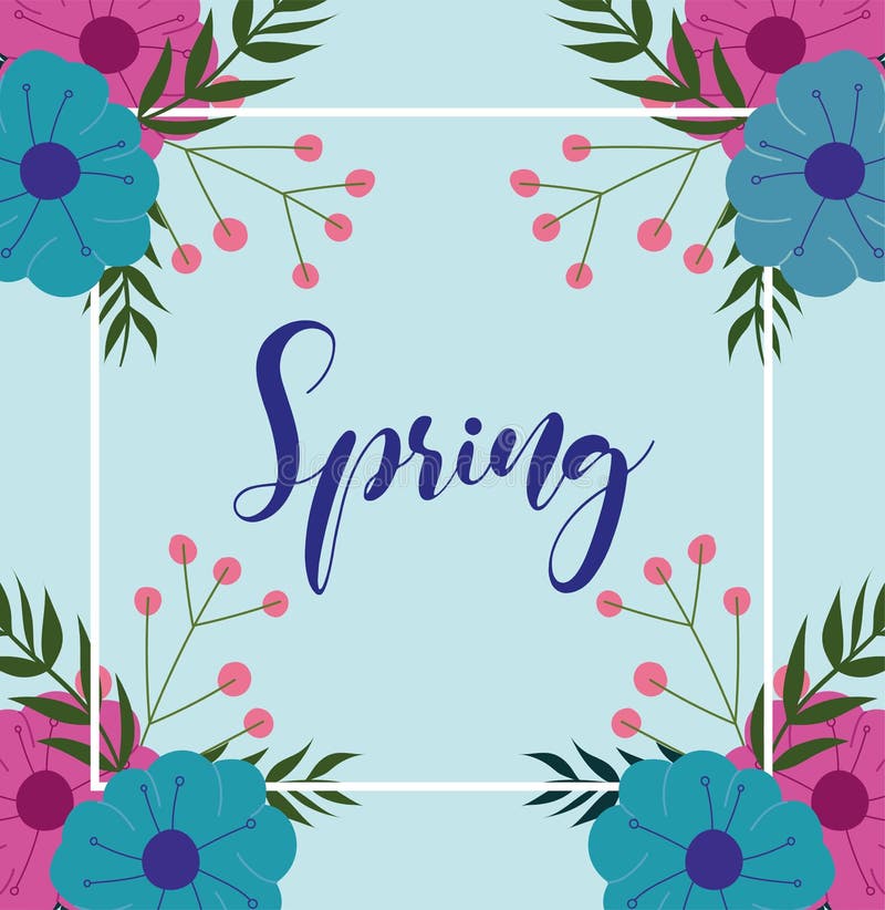Spring text flowers stock vector. Illustration of type - 218009654