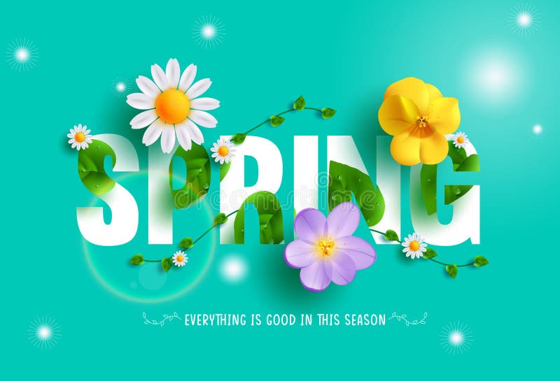 Spring Text Design, New Spring Collection, Vector Illustration Stock ...