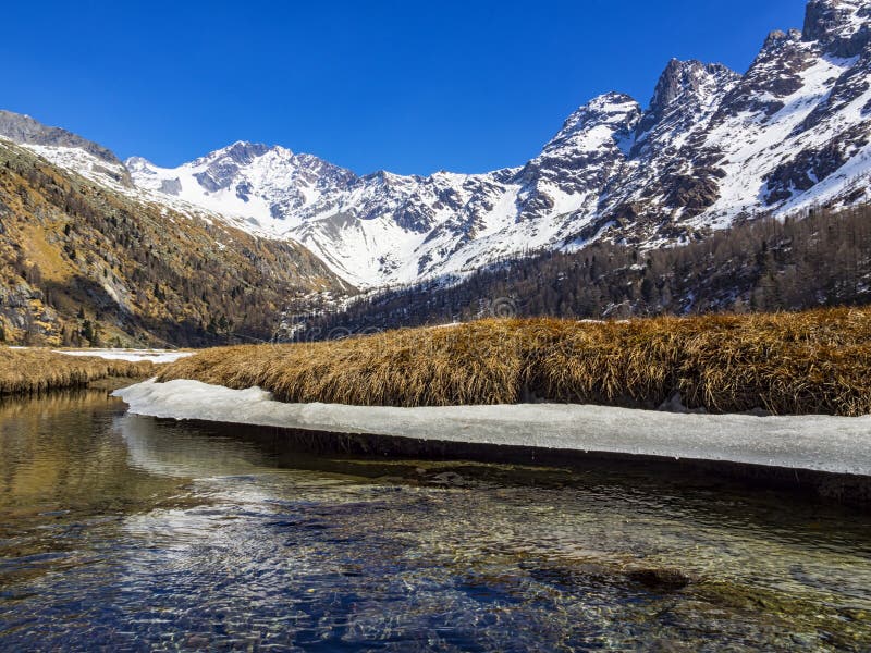 Spring thaw stock photo. Image of lake, masino, panorama - 90479240