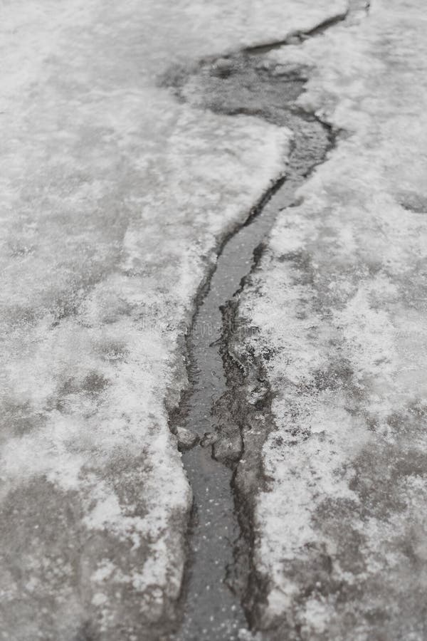 Spring thaw. Melting snow stock image. Image of grey - 217210519