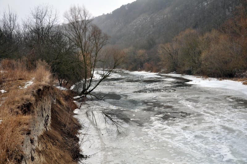 Spring thaw on the river stock image. Image of forest - 104978209