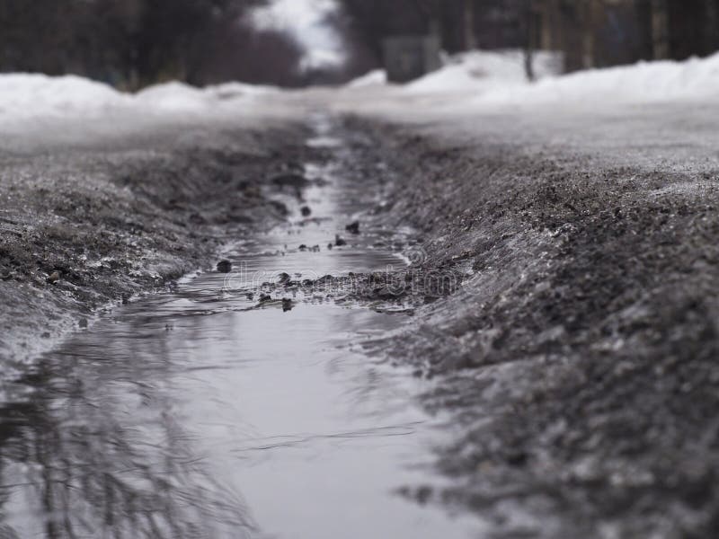 Spring thaw running stream stock photo. Image of fantastic - 150990872