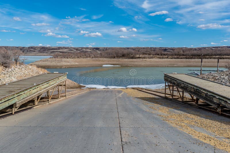 Spring Thaw at Saskatchewan Landing Provincial Park Boat Launch Stock ...