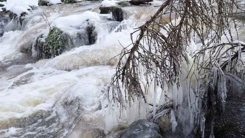 Spring Thaw. Water Rapids in the Spring Season when Ice and Snow Melt ...