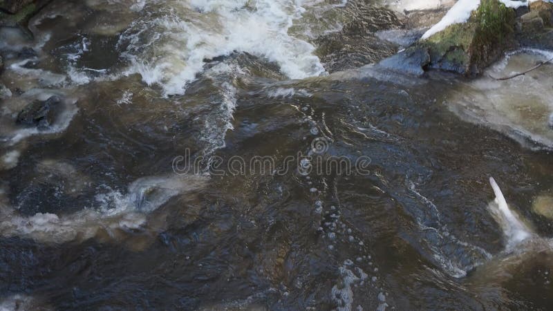 Spring Thaw. Water Rapids in the Spring Season when Ice and Snow Melt ...