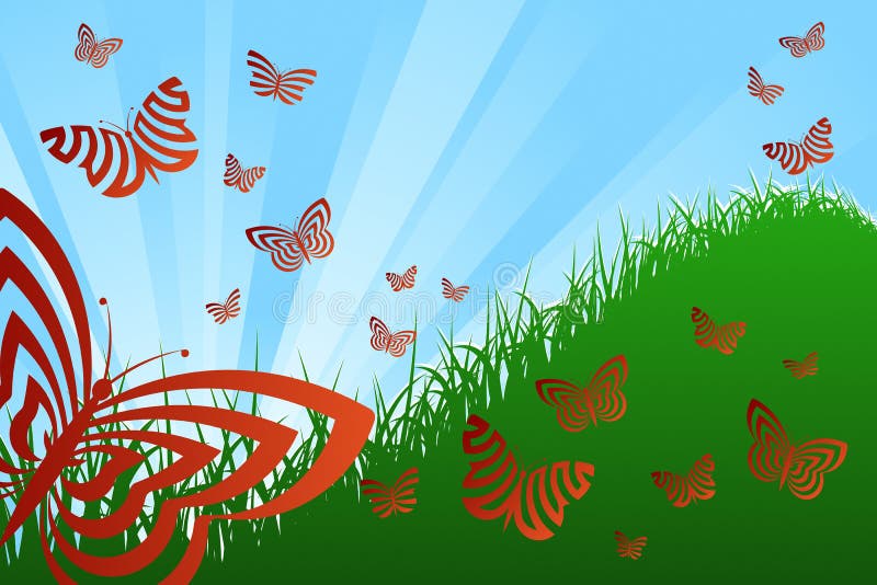 Spring Theme stock vector. Illustration of serene, grass - 12861657