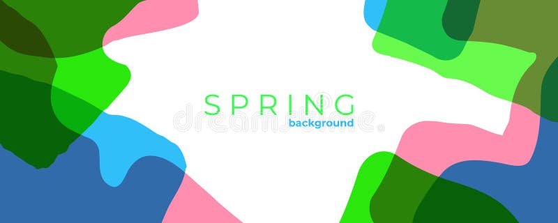 Spring Theme Abstract Background with Various Curved Bright Colored ...