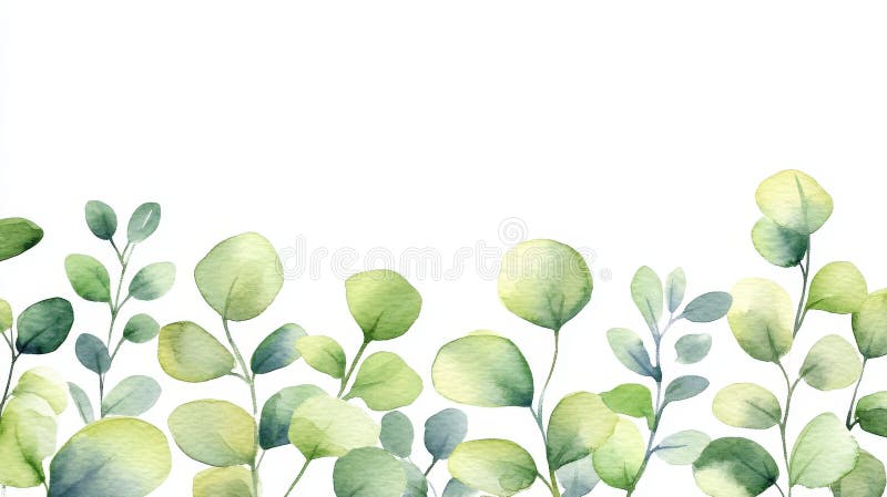 Spring Theme Decor Features Hand-drawn Green Leaves Stock Photo - Image ...