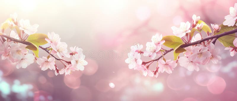 Spring Themed Background, Cherry Tree Branches, Bokeh, Empty Space ...