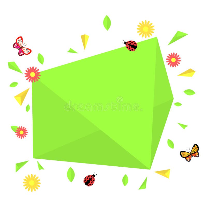 Spring Themed Colorful Banner Stock Vector - Illustration of ladybug ...