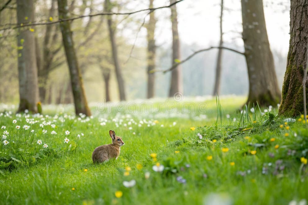 Spring Design Forest Meadow Nature Easter Background Stock Illustration - Illustration of ...
