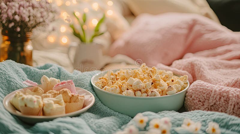 A Spring-themed Movie Night with Pastel Blankets and Themed Snacks ...